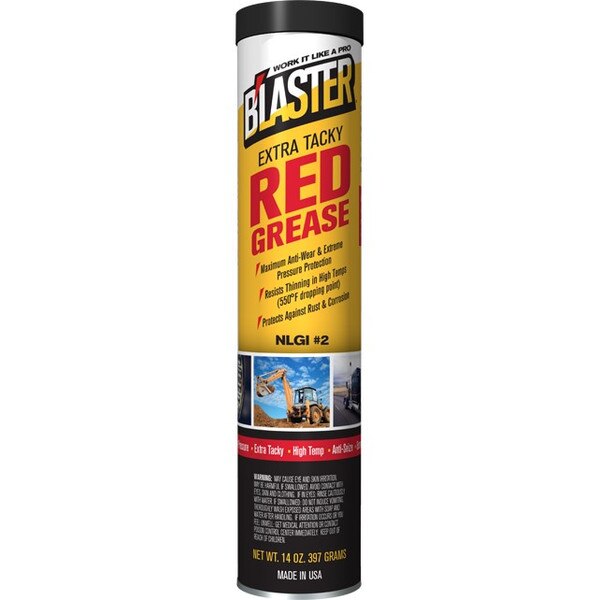 B'laster GR-14C-HTR Extra-Tacky Red Grease, 14 oz. Cartridge