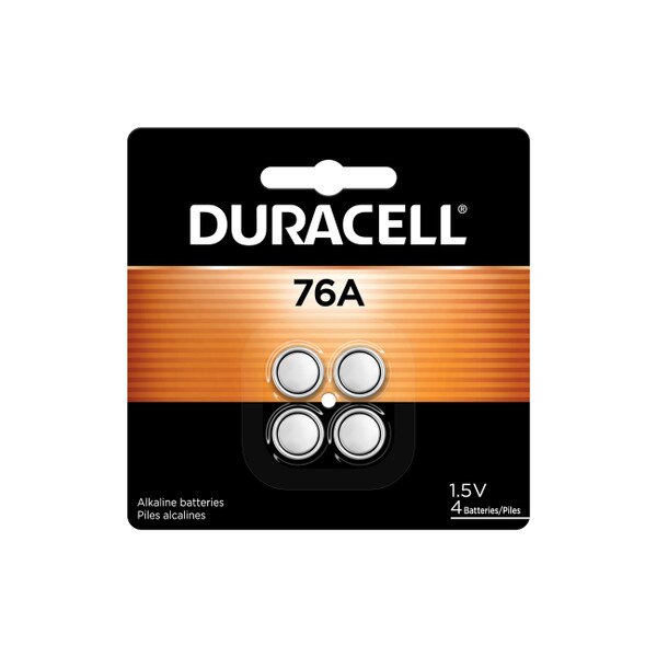 76AB4PK Duracell, Specialty Alkaline Battery, 76A/LR44, 1.5 V, 4PK