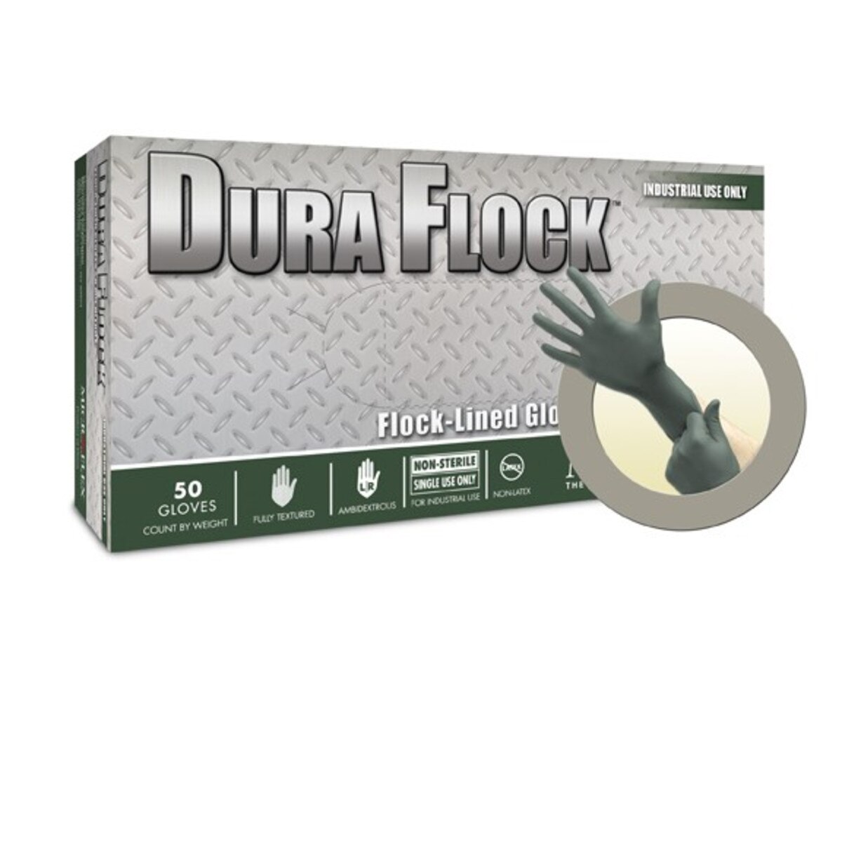 DFK-608-XXL Microflex Dura Flock Flock Lined Industrial-Grade Nitrile ...