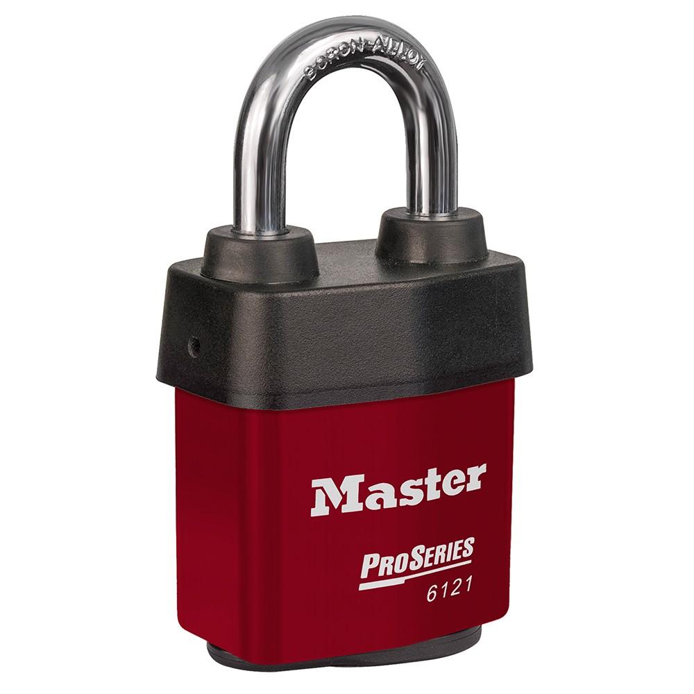 6121KA-RED Master Lock ProSeries® Weather Tough® Laminated Lock, 2-1/8 Inch