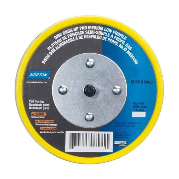 636425-06141 Norton DISCS Back-Up Pads,6" PSA Medium Tapered,X,100 Grit