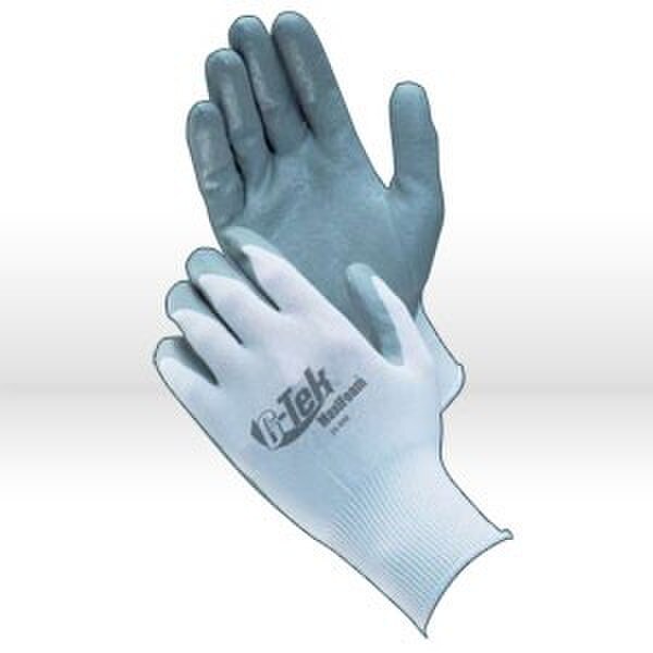 34-800/M PIP G-Tek Nitrile Gloves,Maxifoam Premium Gray Foam Nitrile,M,White Liner