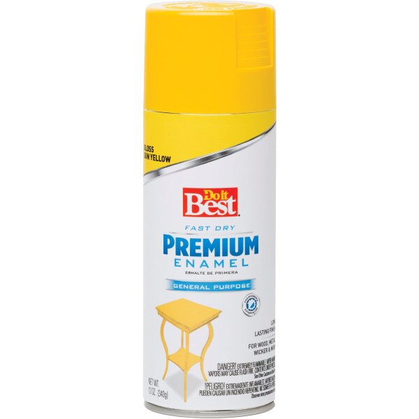 203444D Premium Enamel 12 Oz. Gloss Spray Paint, Sun Yellow