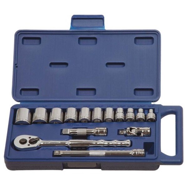 50665 Williams 3/8" Drive Socket & Drive Tool Set,mm,16 PC